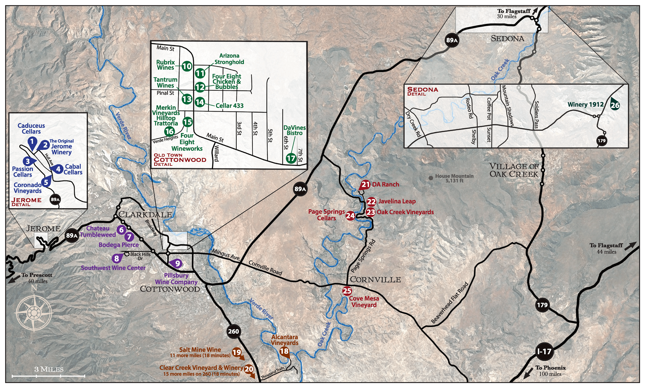 Printable Trail Map - Verde Valley Wine Trail - A Flavorful-Journey
